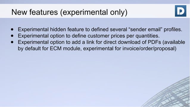 Presentation Dolibarr ERP CRM - what's new in 7.0 - devcamp Nancy 2018 | ODP | Computing ...