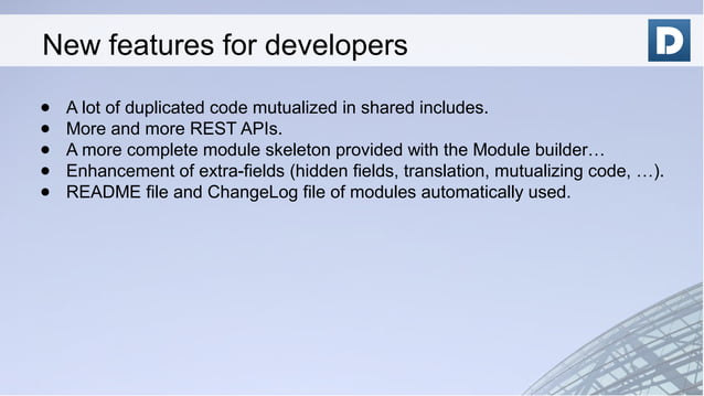 Presentation Dolibarr ERP CRM - what's new in 7.0 - devcamp Nancy 2018 | ODP | Computing ...
