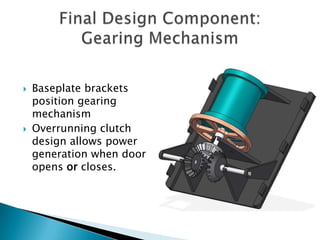 Design of a mechanism for harnessing power from hinged and revolving ...