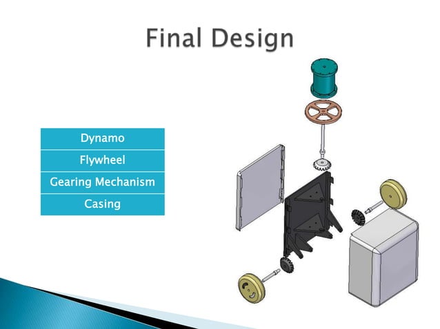 Design of a mechanism for harnessing power from hinged and revolving ...