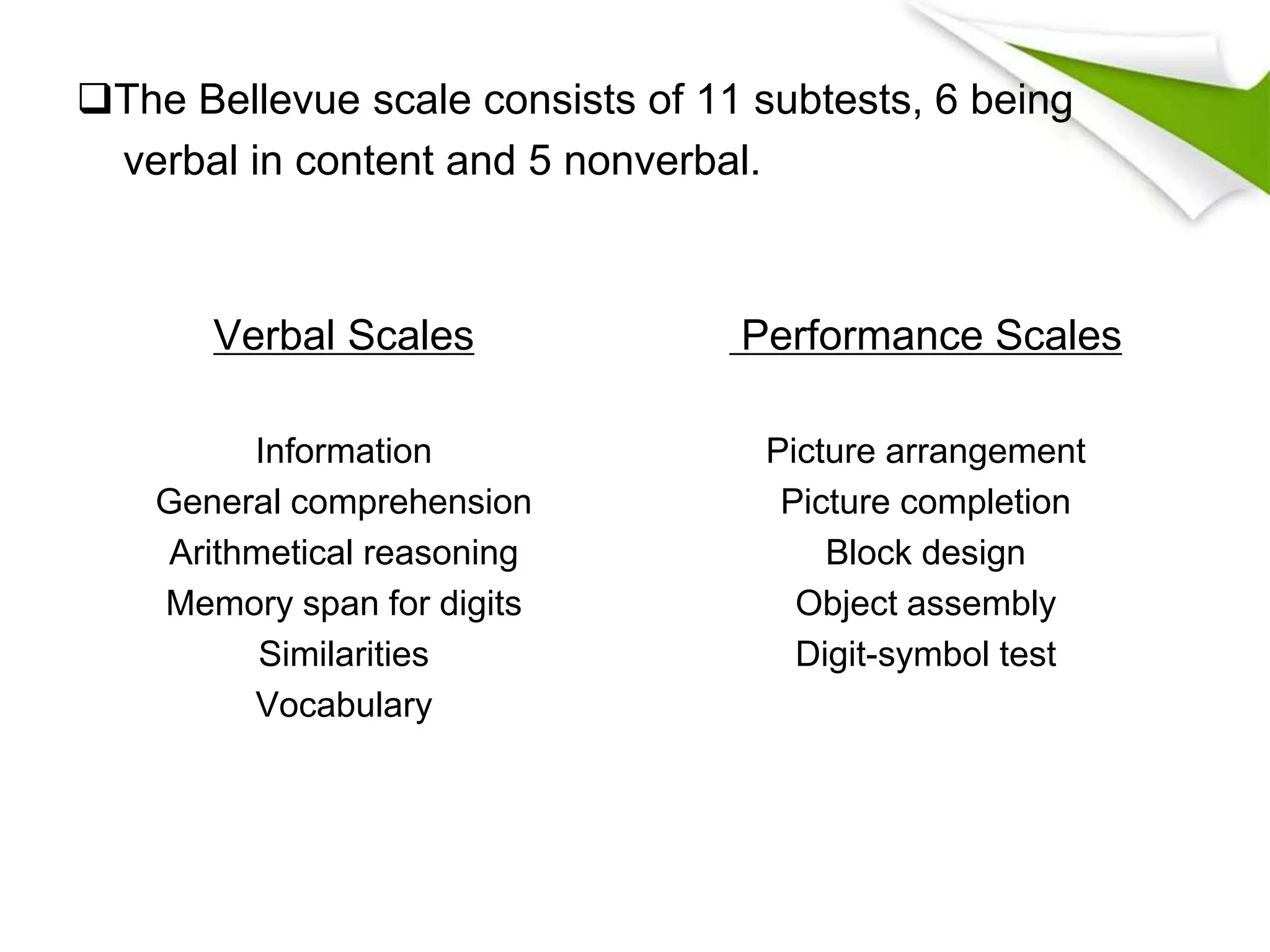 The Wechsler Adult Intelligence Scale (WAIS) | PPT