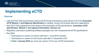eCTD in Australia and Experience in the Pilot Programme | PPTX