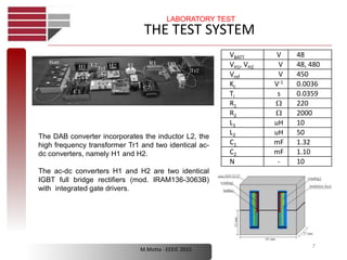 A laboratory model of a dual active bridge dc-dc converter for a smart ...