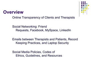 Digital and Social Media Ethics for Psychotherapists (IEPsy) | PPTX