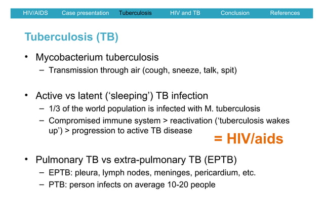 HIV/aids and tuberculosis | PPT | Lung and Respiratory Health ...
