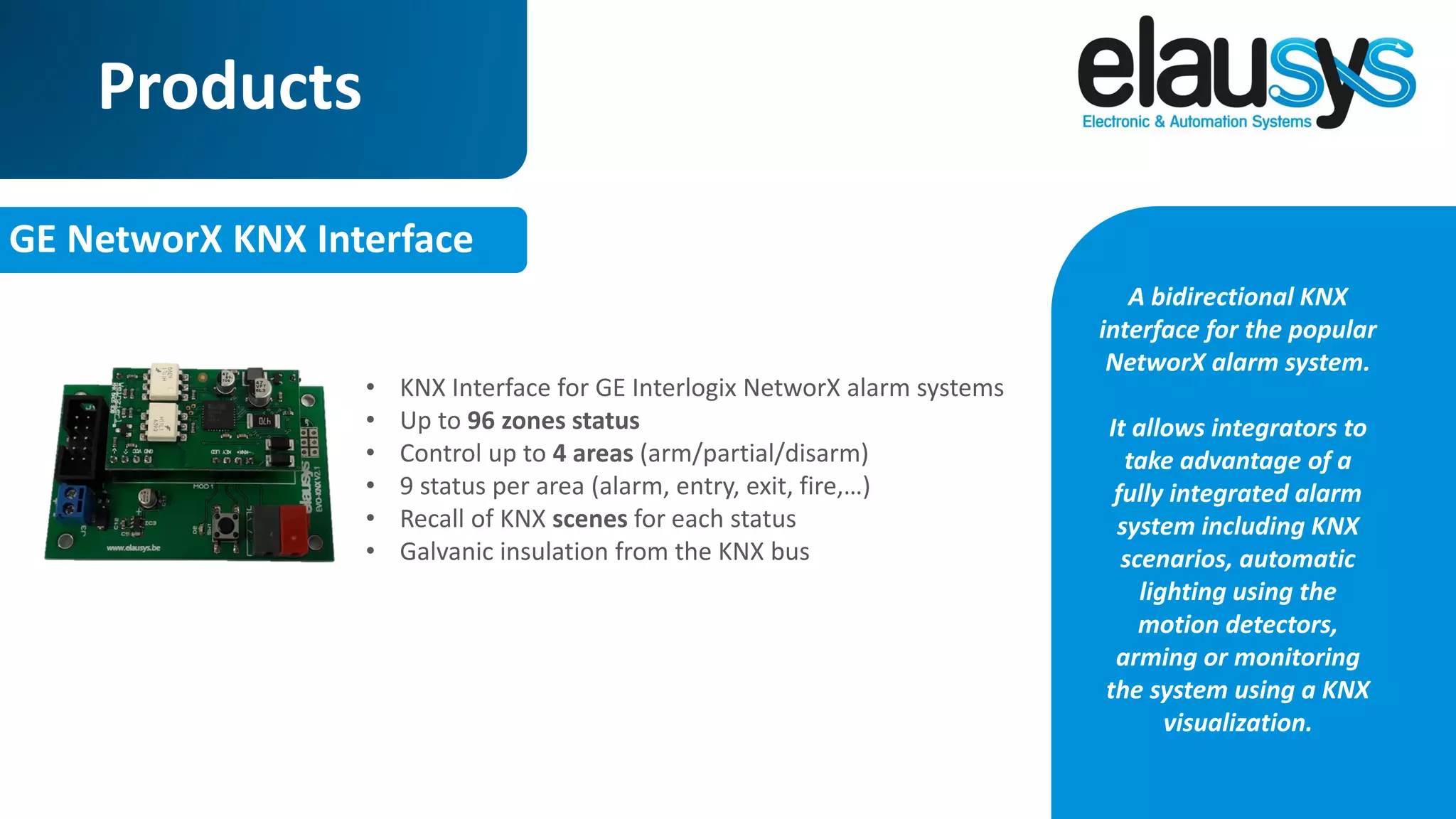 KNX Gateway for Caddx GE Interlogix NetworX alarm systems | PDF