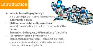 Device Fingerprinting for Authentication | PDF