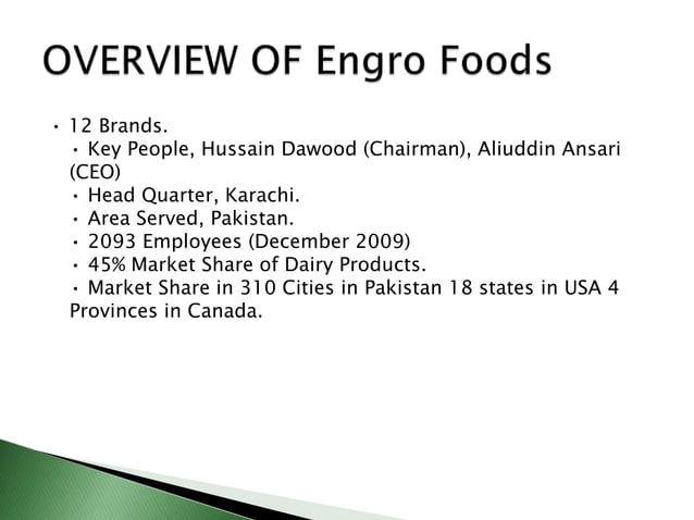 PRESENTATION - ENGRO FOODS.pptx | Business Accounting & Finance | Business