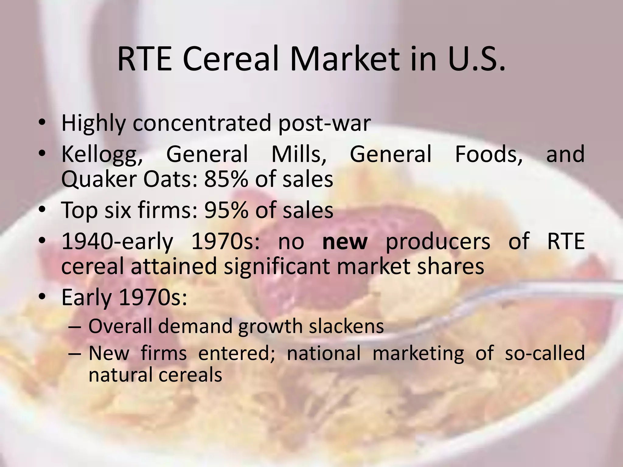 Presentation entry deterrence in the rte breakfast cereal industry | PPTX