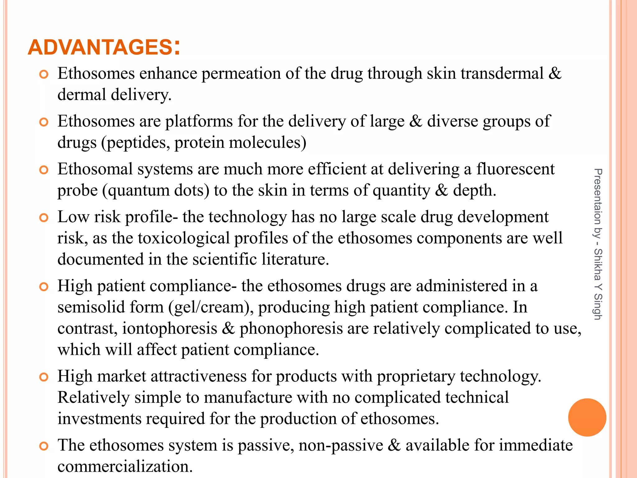 ETHOSOMES AS NOVEL DRUG DELIVERY | PPTX