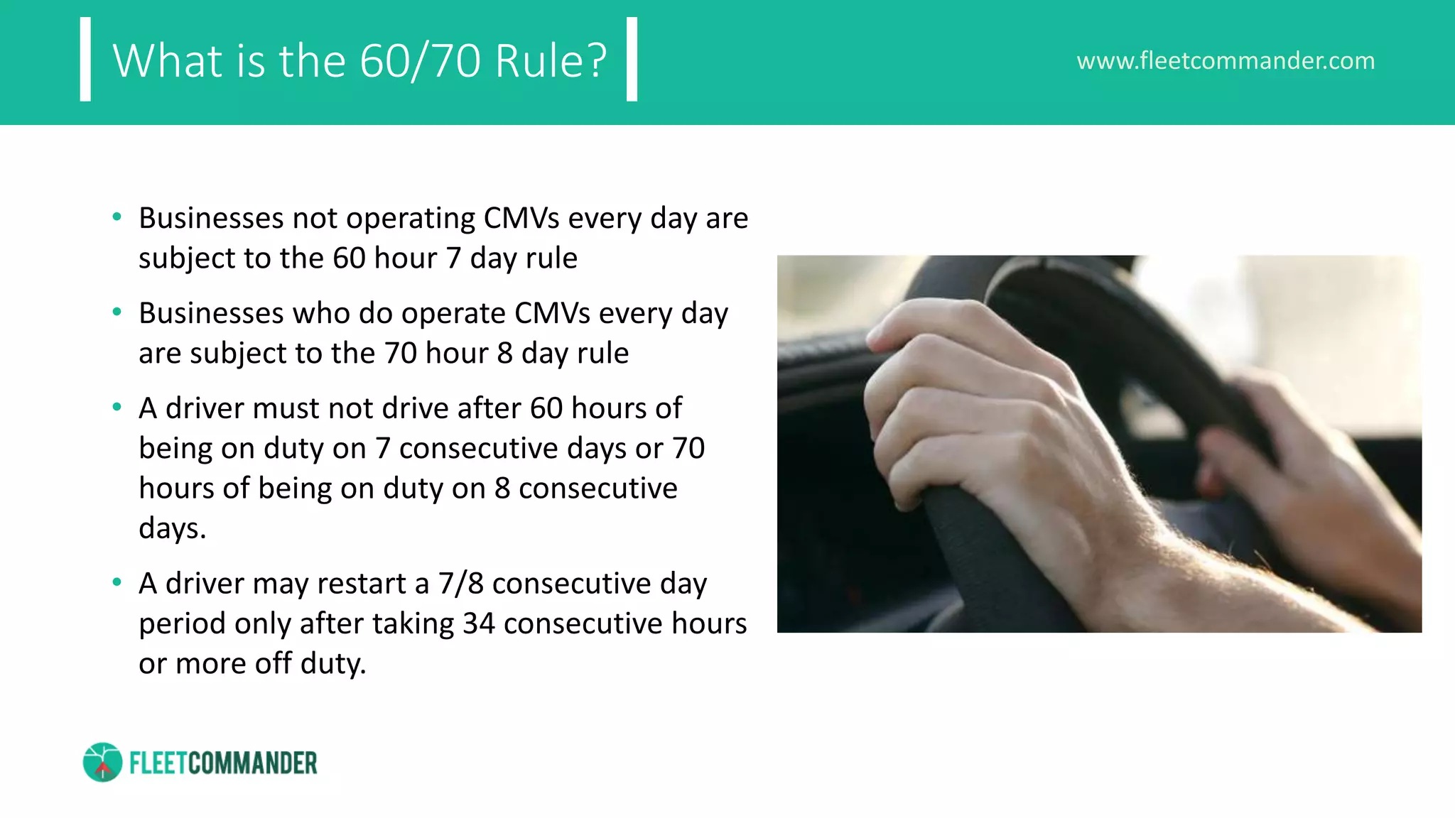 Hours of Service (HOS) Regulations for Commercial Fleets | PPTX