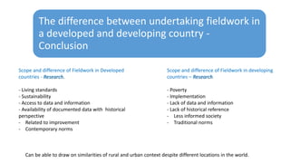 Presentation fieldwork developed and developing countries | PPT