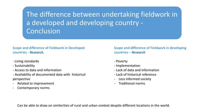 Presentation fieldwork developed and developing countries | PPT