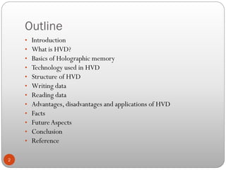 Holographic Versatile Disc - Seminar | PDF