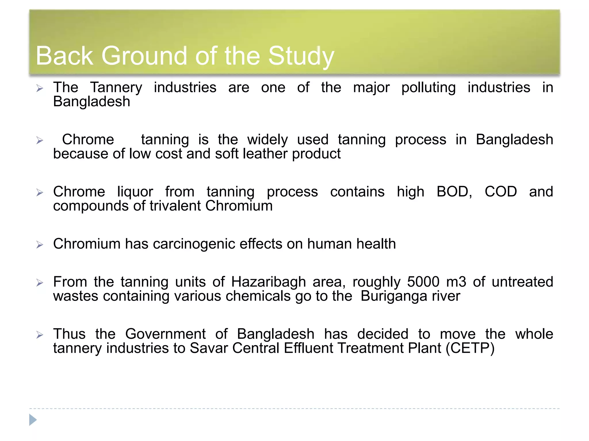 Tannery Effluent treatment | PPTX