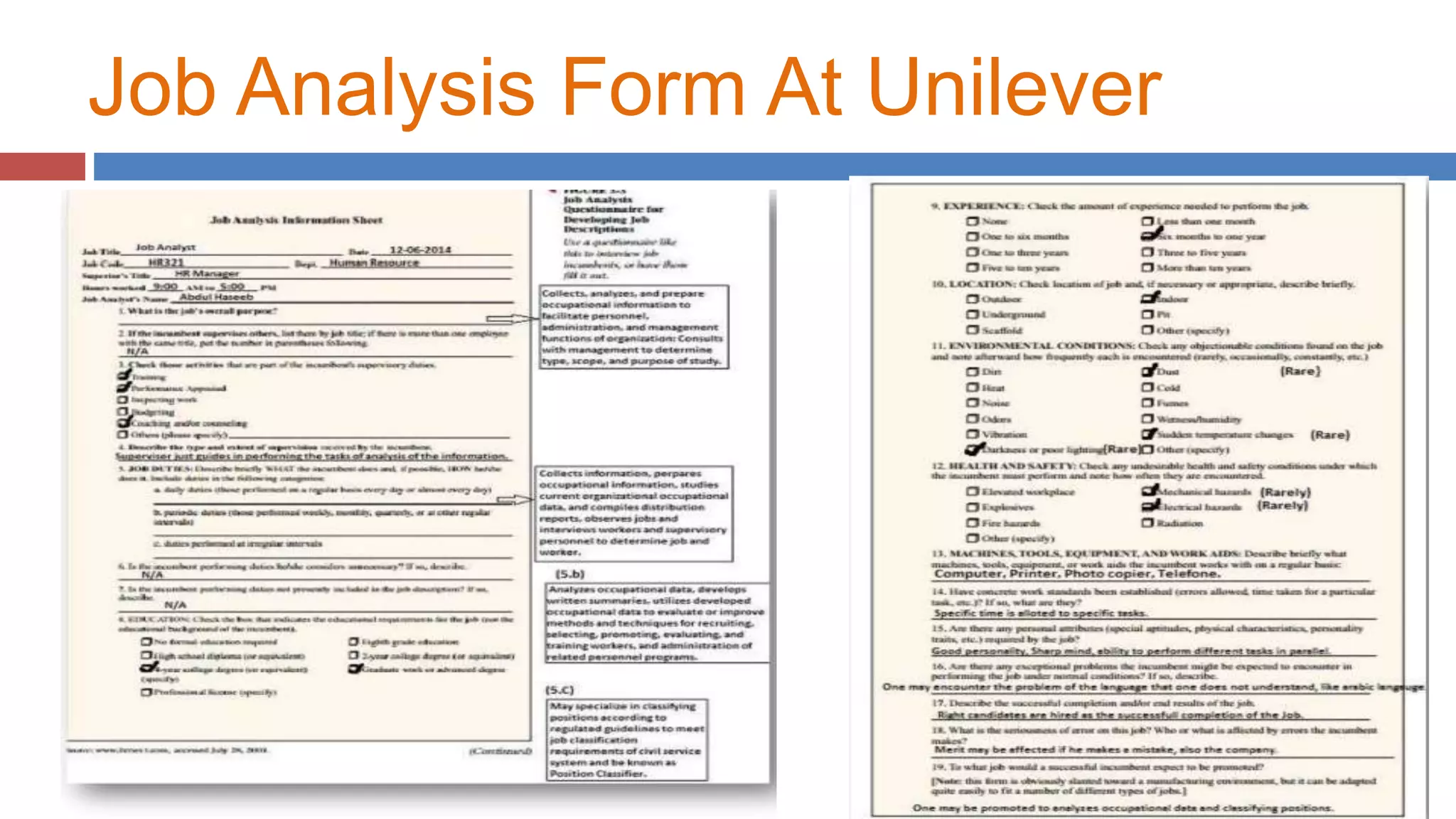 UNILEVER MANAGEMENT DEVELOPMENT AND JOB ANALYSIS & ORGANIZATION ...