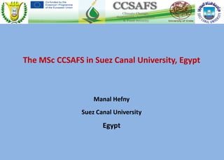 The MSc CCSAFS in Suez Canal University, Egypt | PDF