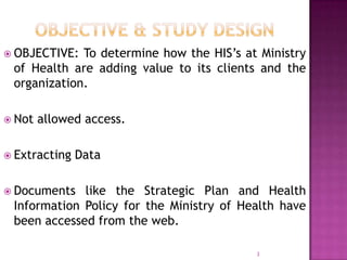 Using Health Information Systems to Improve Health Services In Fiji | PPTX