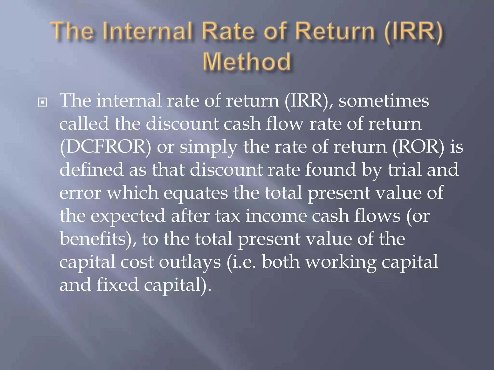 ranking of investment projects | PPTX