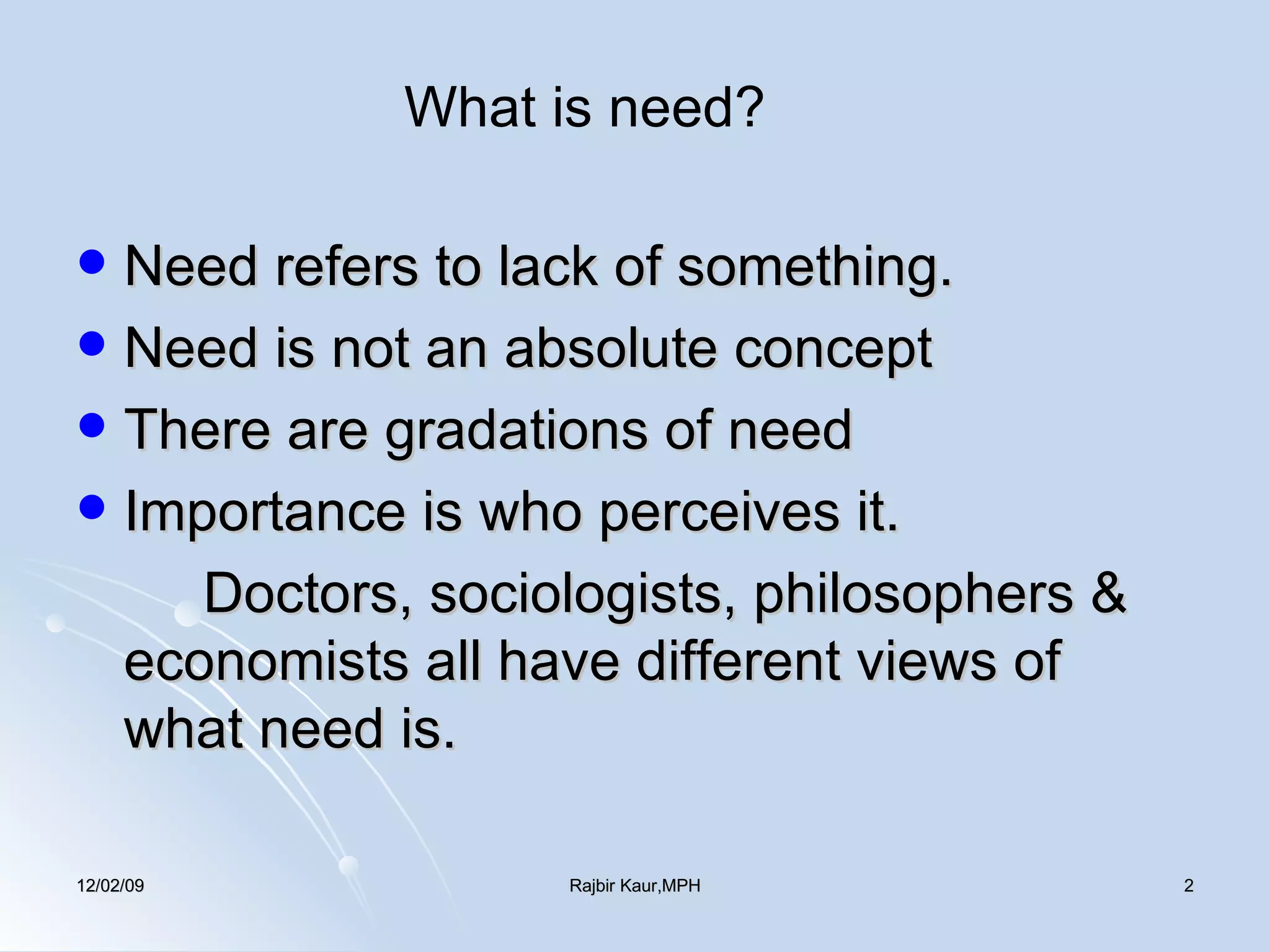 Health Need Assessment | PPT