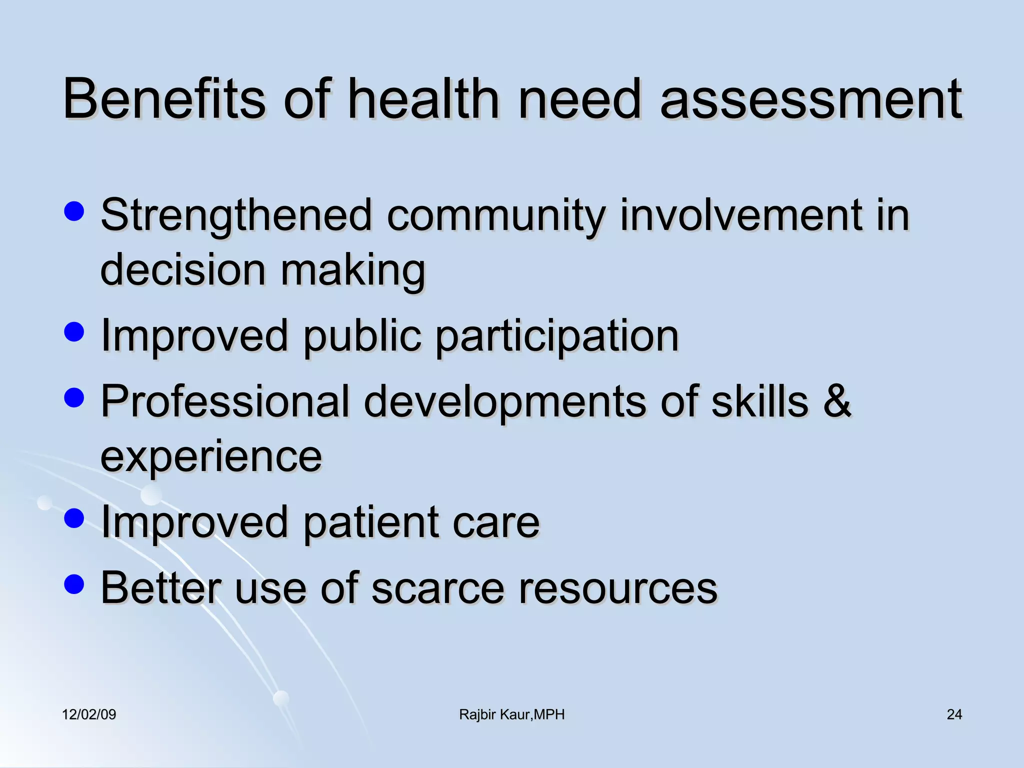 Health Need Assessment | PPT