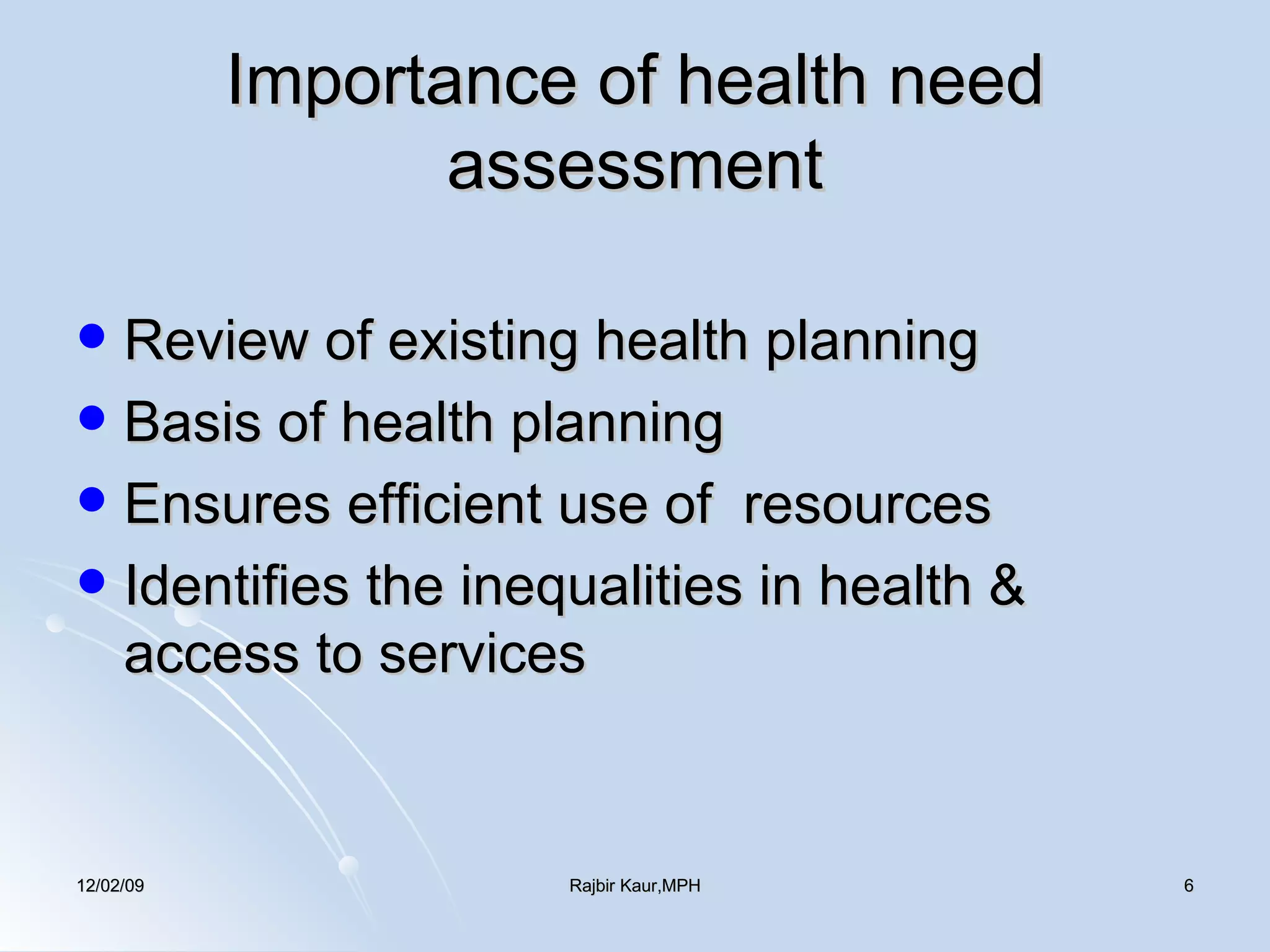 Health Need Assessment | PPT