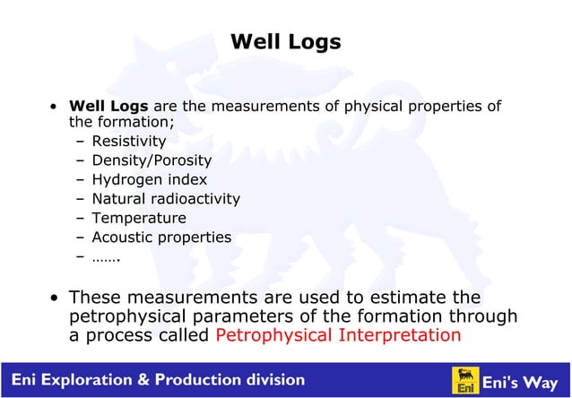 Presentation-Formation_Evaluation by well logging _ENI.pdf