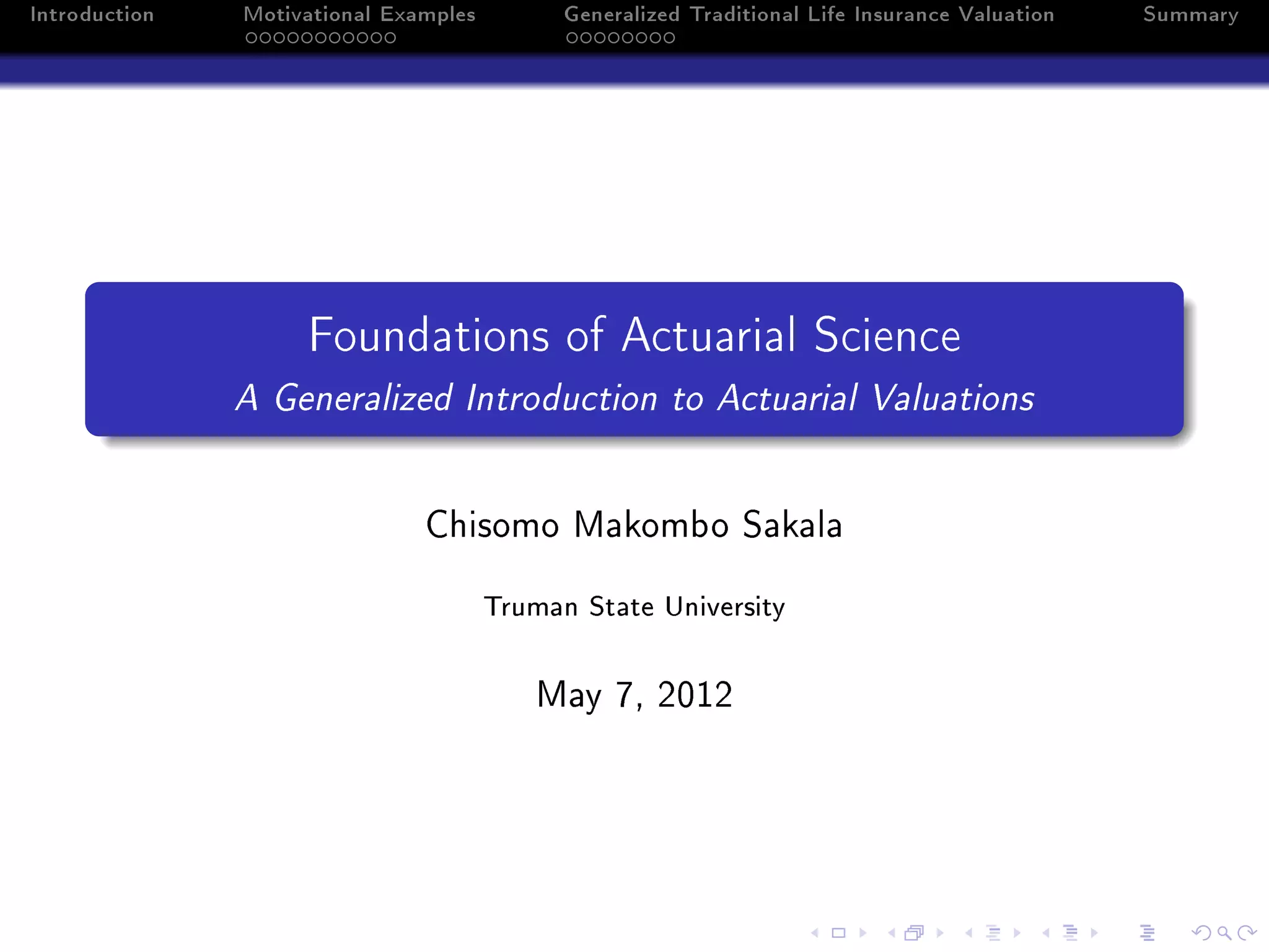Presentation foundation of-actuarial_science | PDF