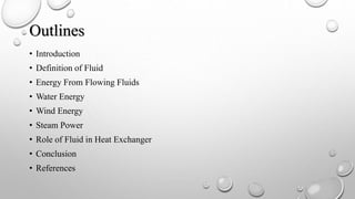 Fluid as a source of energy | PPT