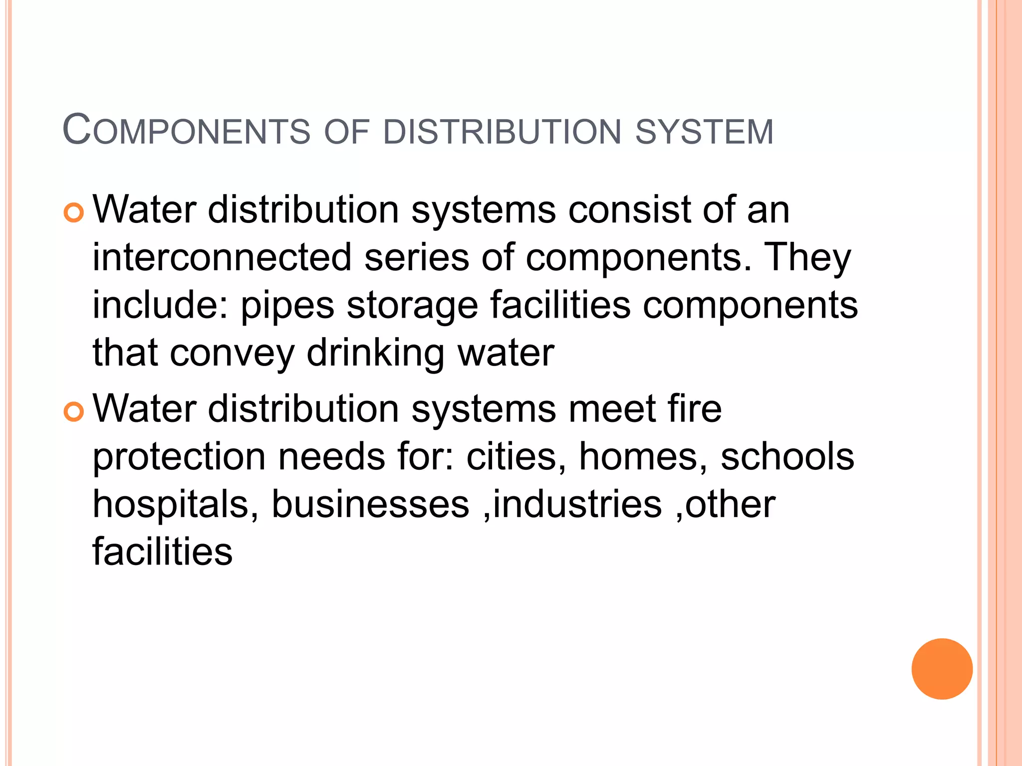 Presentation - water distribution system | PPTX