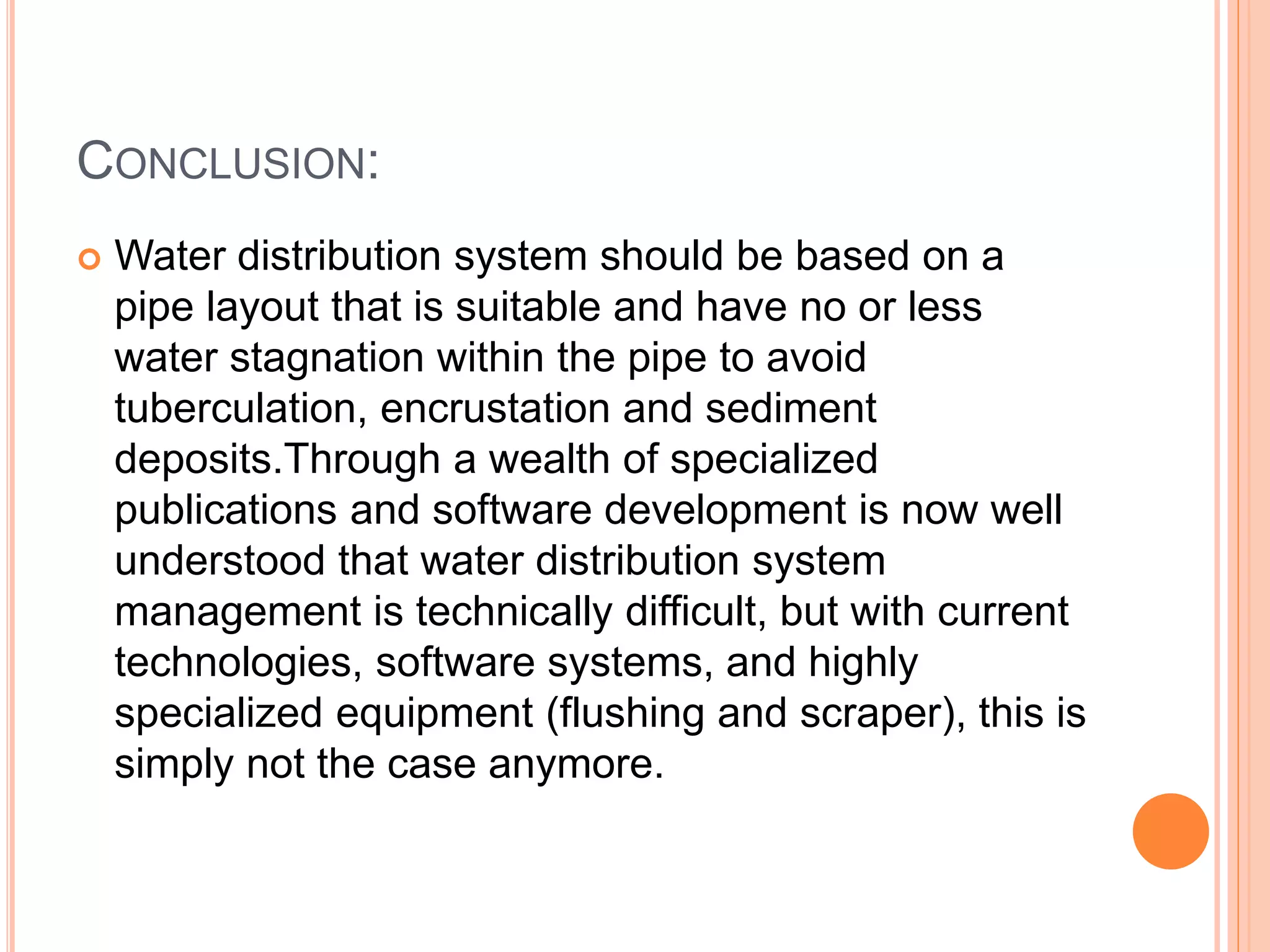 Presentation - water distribution system | PPTX