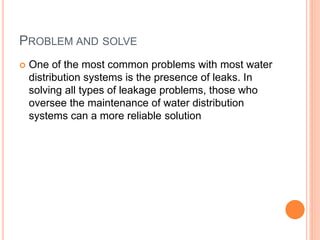 Presentation - water distribution system | PPTX