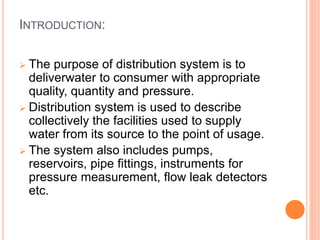 Presentation - water distribution system | PPTX