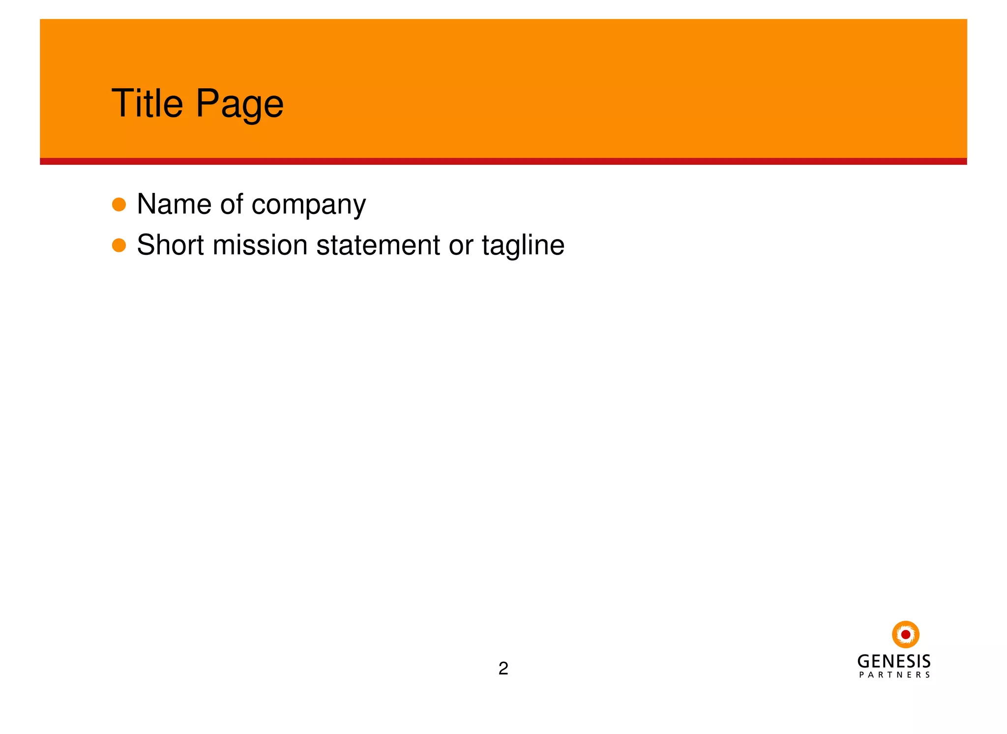 Genesis Partners Presentation Template | PDF