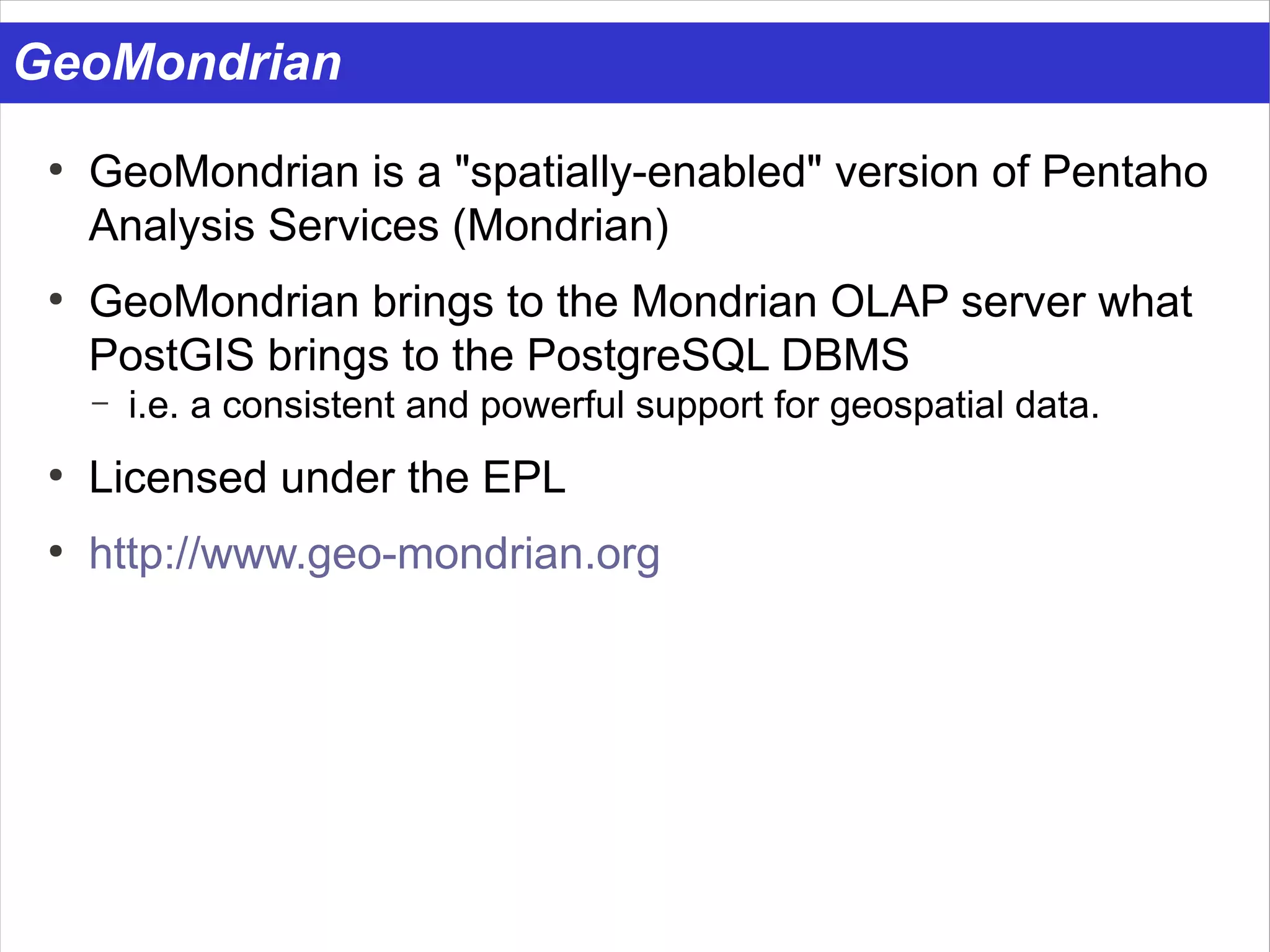 Open Source Geospatial Business Intelligence (GeoBI): Definition ...