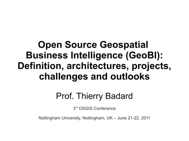 Open Source Geospatial Business Intelligence (GeoBI): Definition ...