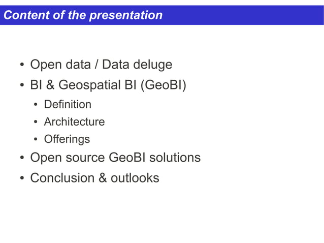 Open Source Geospatial Business Intelligence (GeoBI): Definition ...