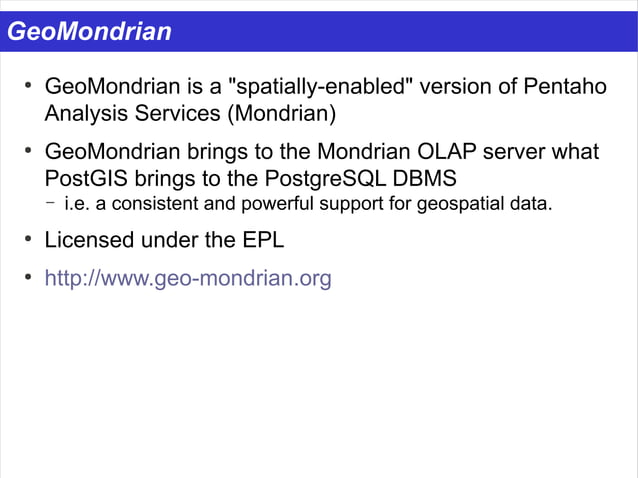 Open Source Geospatial Business Intelligence Geobi Definition Architectures Projects