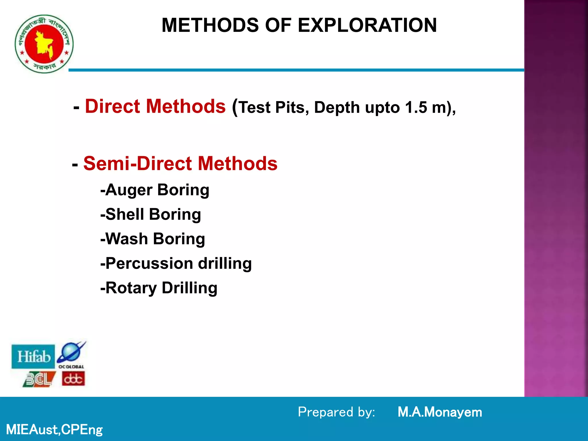 Presentation geotechnical investigation | PPTX