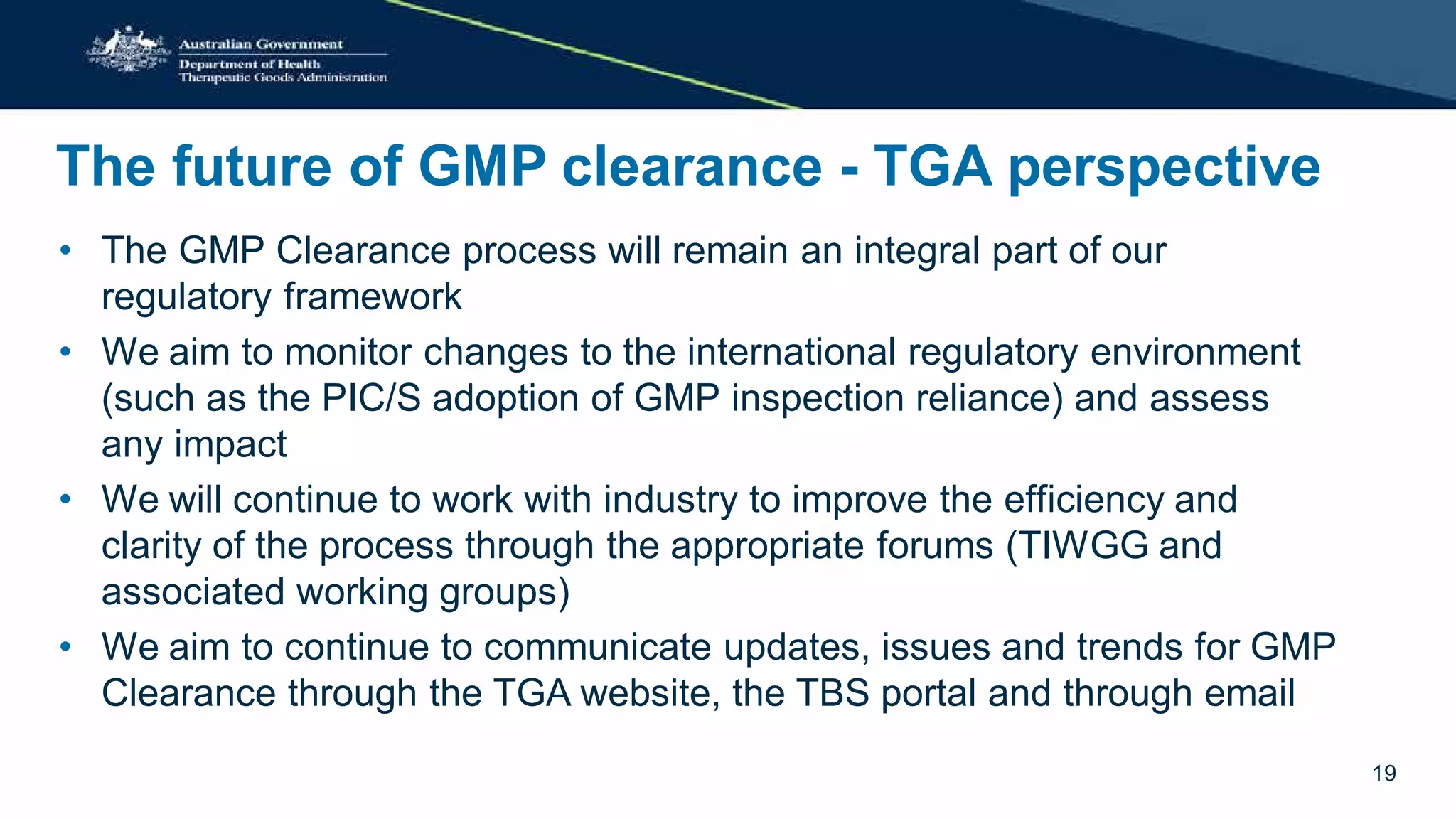 Presentation GMP clearance | PDF
