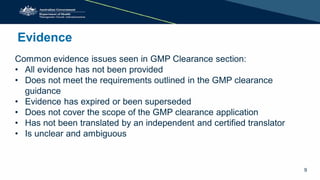 Presentation GMP Clearance - Common mistakes made | PPT