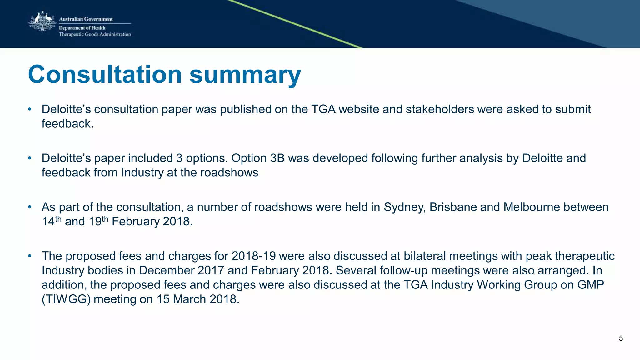 Presentation: GMP Fees and Charges | PDF