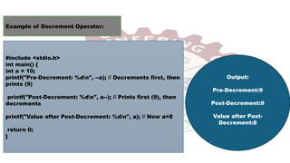 presentation of c language. with ternary operator | PPTX
