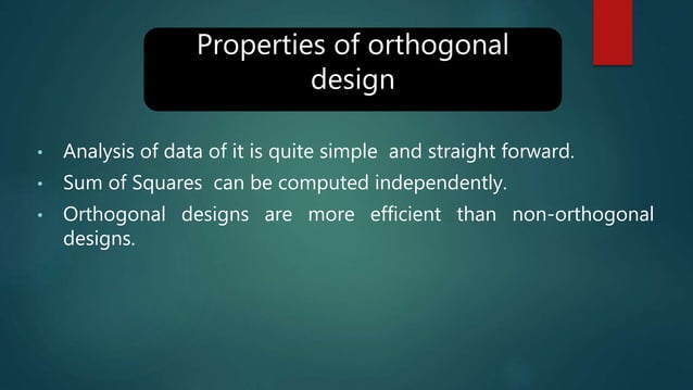 Orthogonal Property of Standard Design/Orthogonality of Design and ...