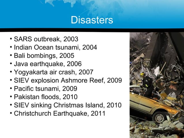 Disaster health: an Australian perspective | PPT
