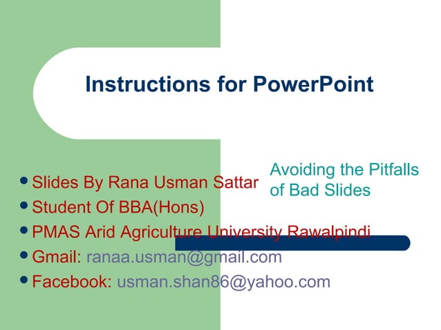 Presentation hints | PPT