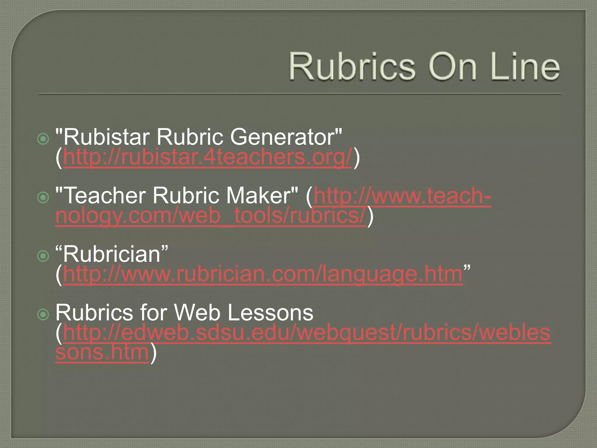 Presentation how to design rubrics | PPTX