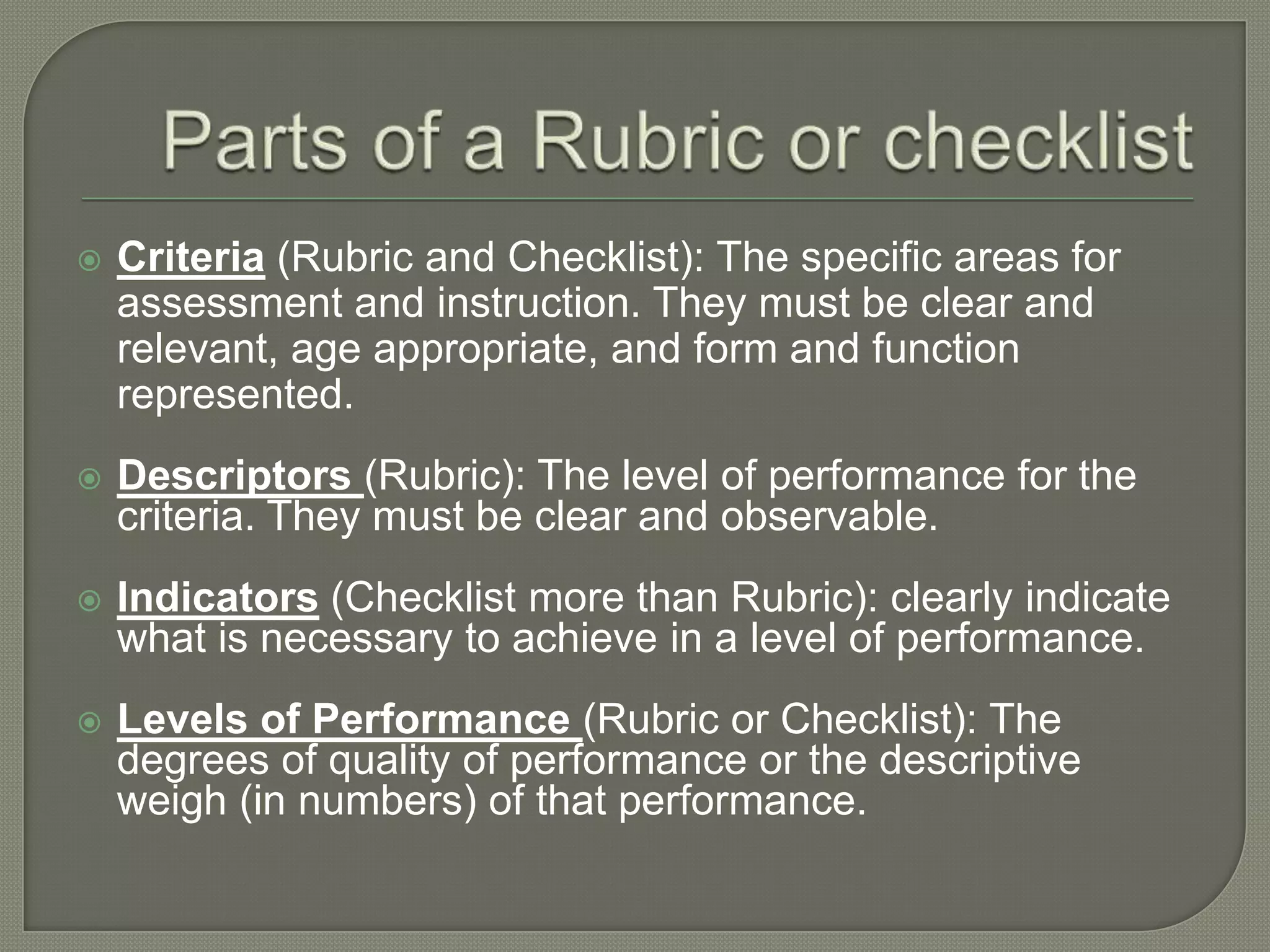 Presentation how to design rubrics | PPTX
