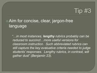 Presentation how to design rubrics | PPTX