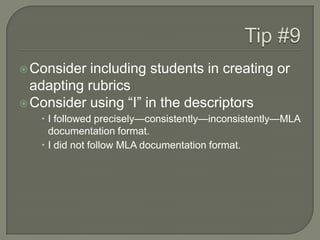 Presentation how to design rubrics | PPTX